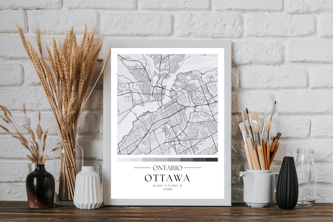 Ottawa City Map Art, City Names Ottawa Print, Ottawa Ontario Map Poster ...