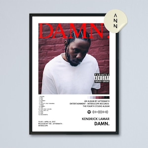 Kendrick Lamar- DAMN Album Poster / Album Cover Poster / Wall Decor ...