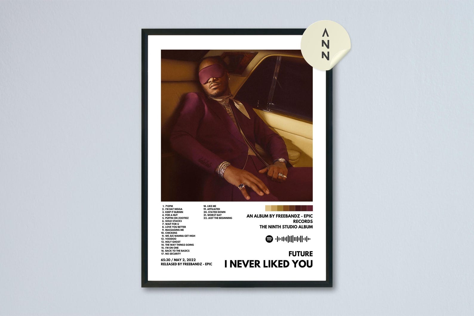 Future - I Never Liked You Album Poster / Album Cover Poster / Wall ...