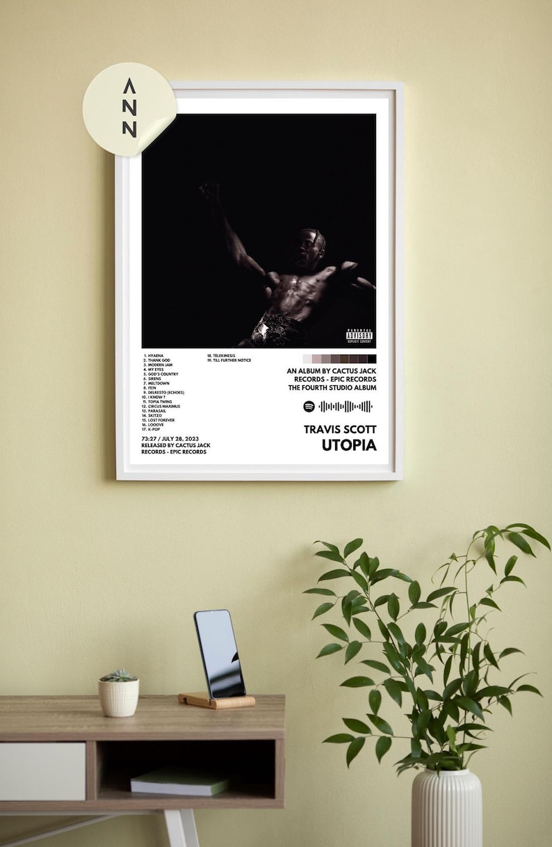 Travis Scott Utopia Album Poster / Album Cover Poster / Wall Decor ...
