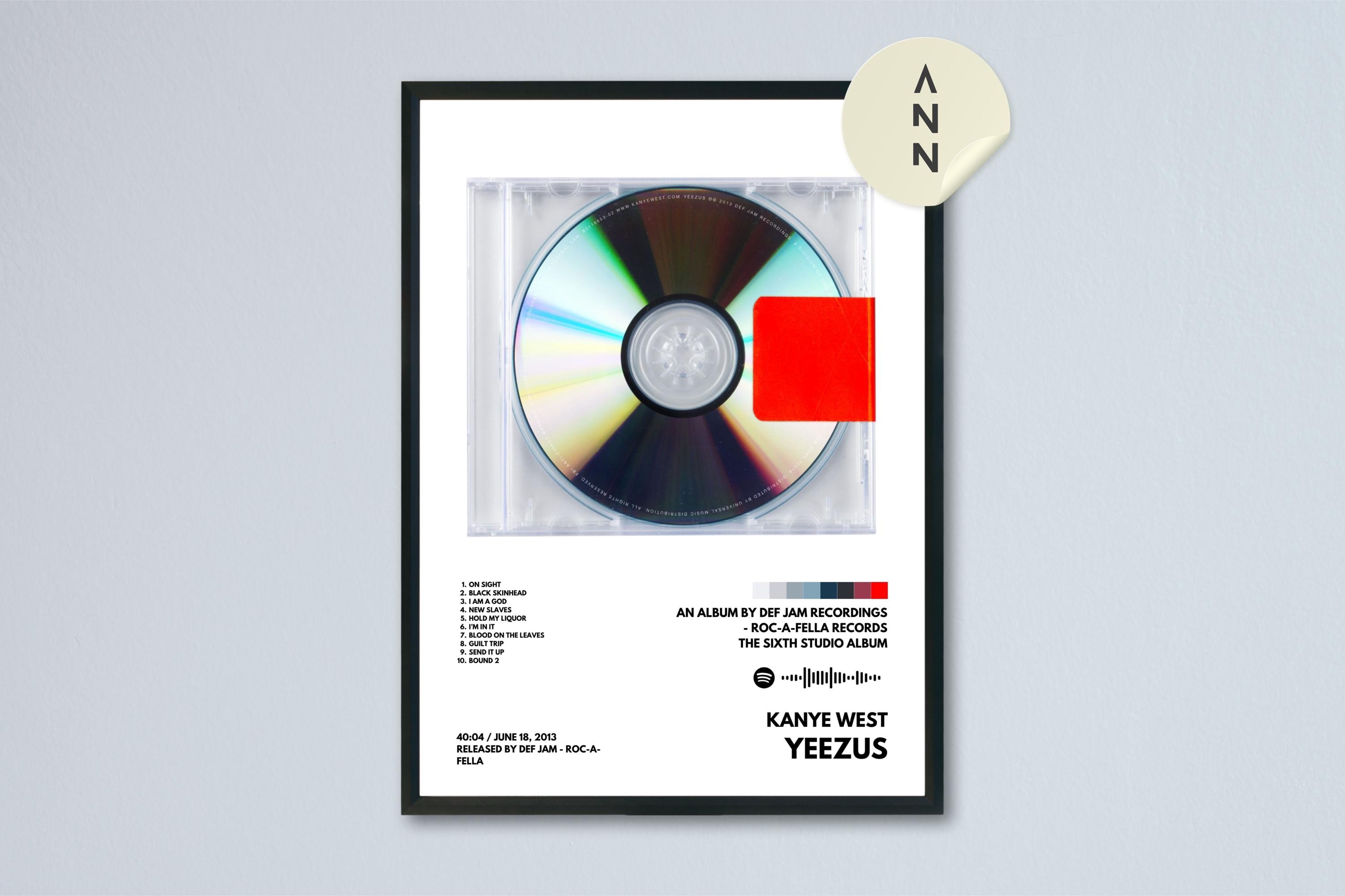 Kanye West - Yeezus Album Poster / Album Cover Poster / Wall Decor ...