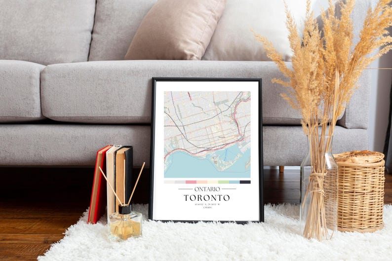 Toronto City Map Art, City Names Toronto Print, Toronto Ontario Map ...