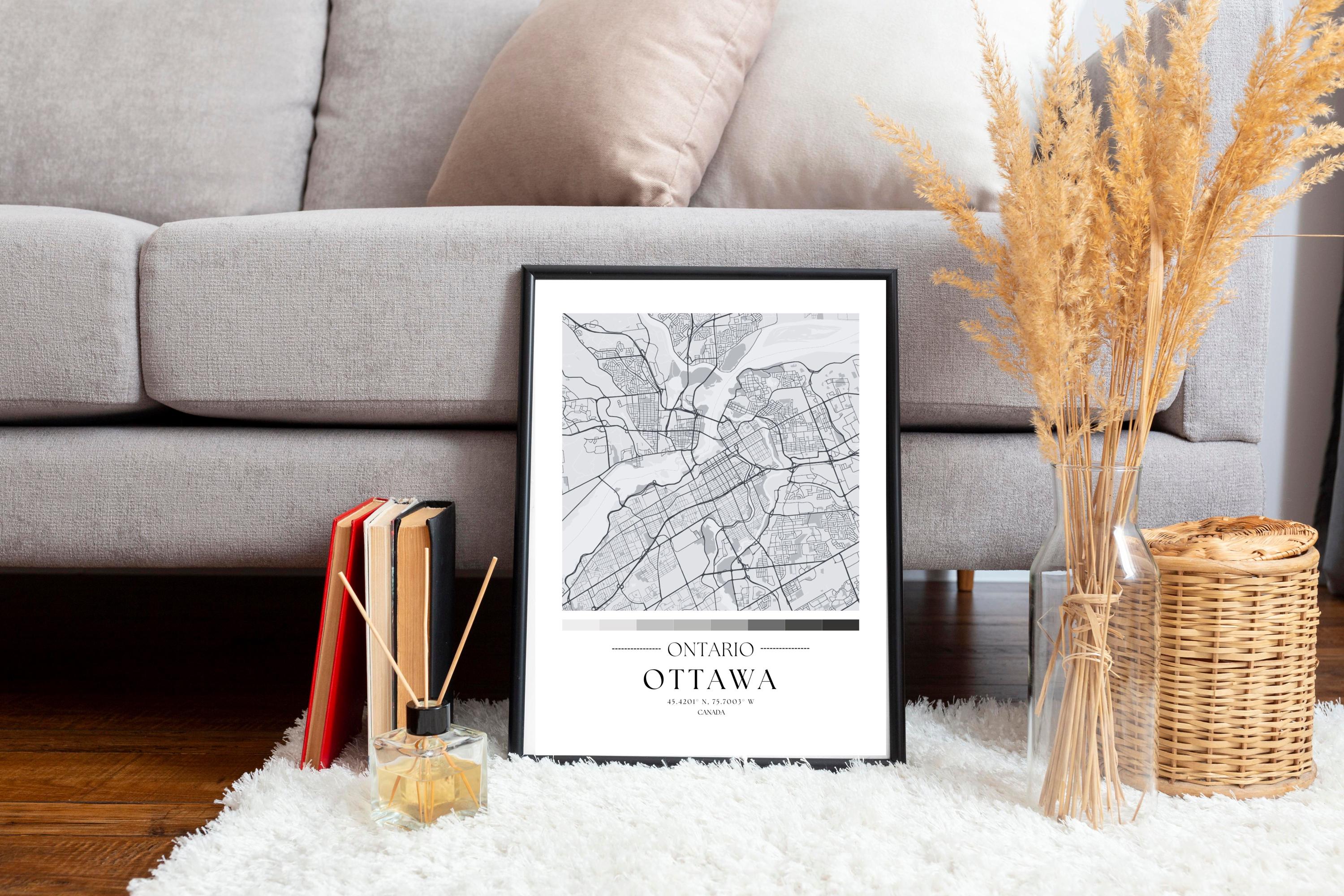 Ottawa City Map Art, City Names Ottawa Print, Ottawa Ontario Map Poster ...