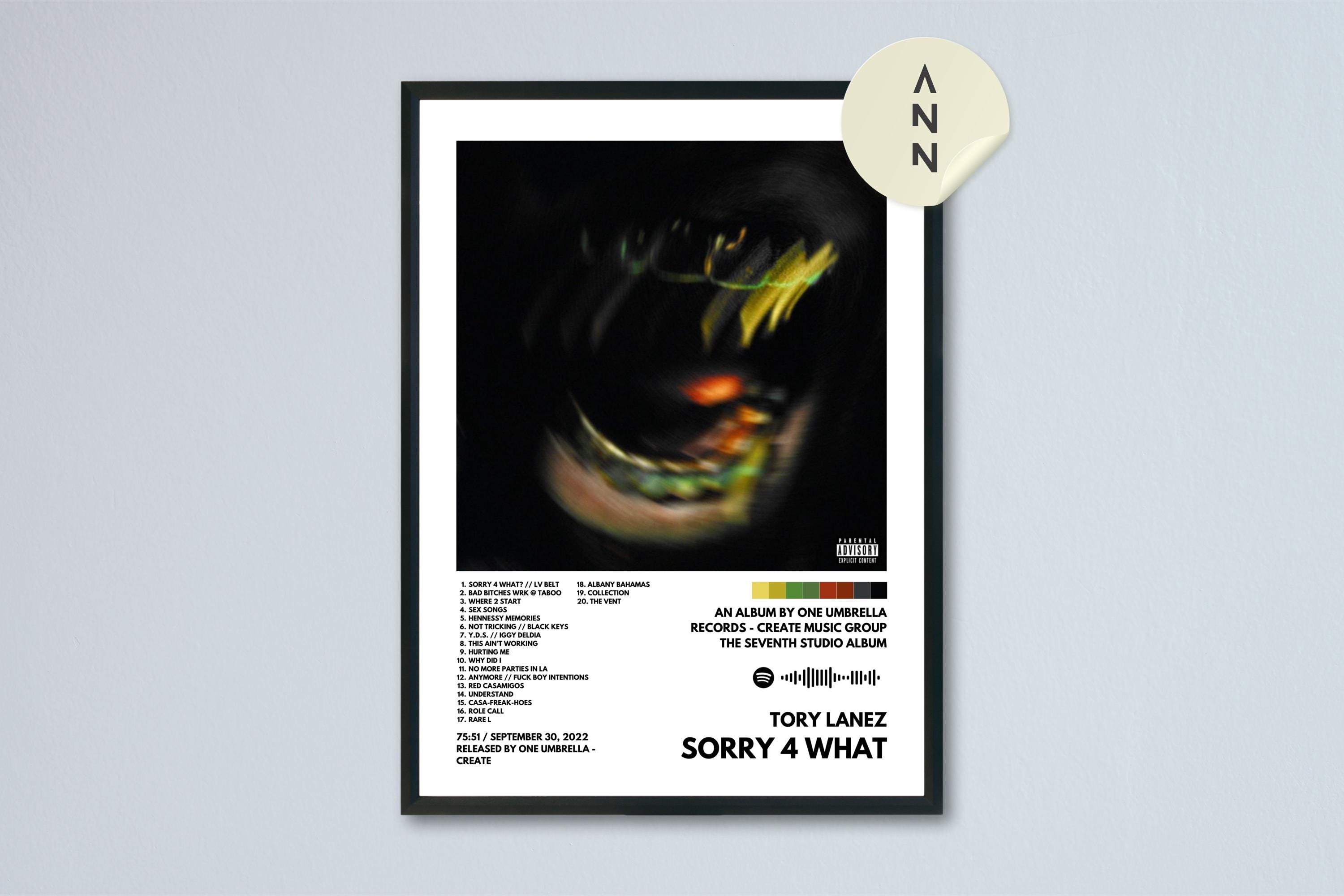 Tory Lanez - Sorry 4 What Album Poster / Album Cover Poster / Wall ...