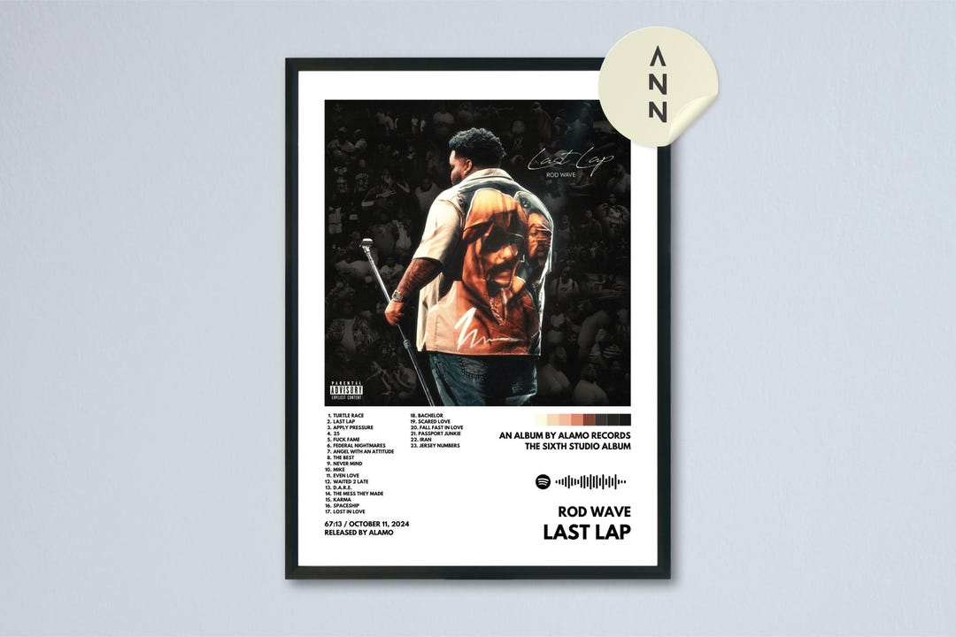 Rod Wave - Last Lap Album Poster / Album Cover Poster / Wall Decor ...