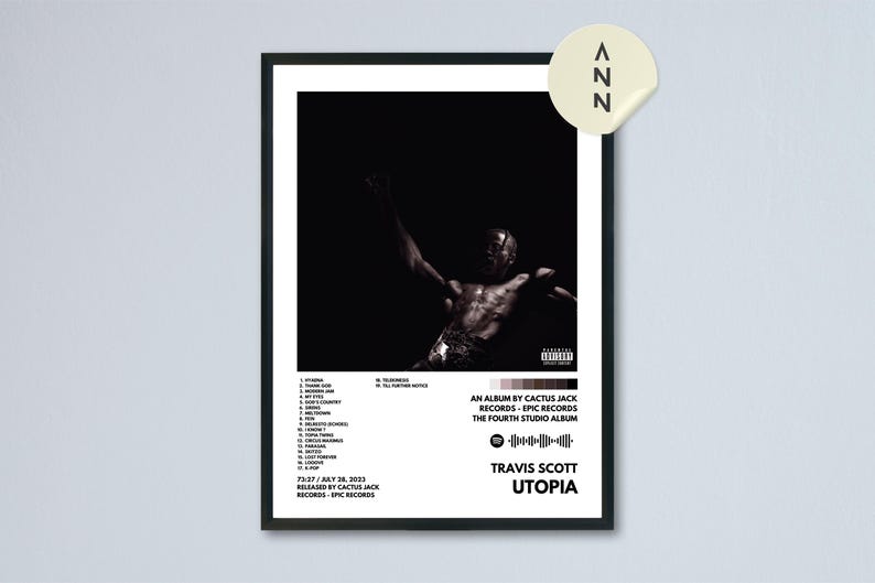 Travis Scott Utopia Album Poster / Album Cover Poster / Wall Decor ...
