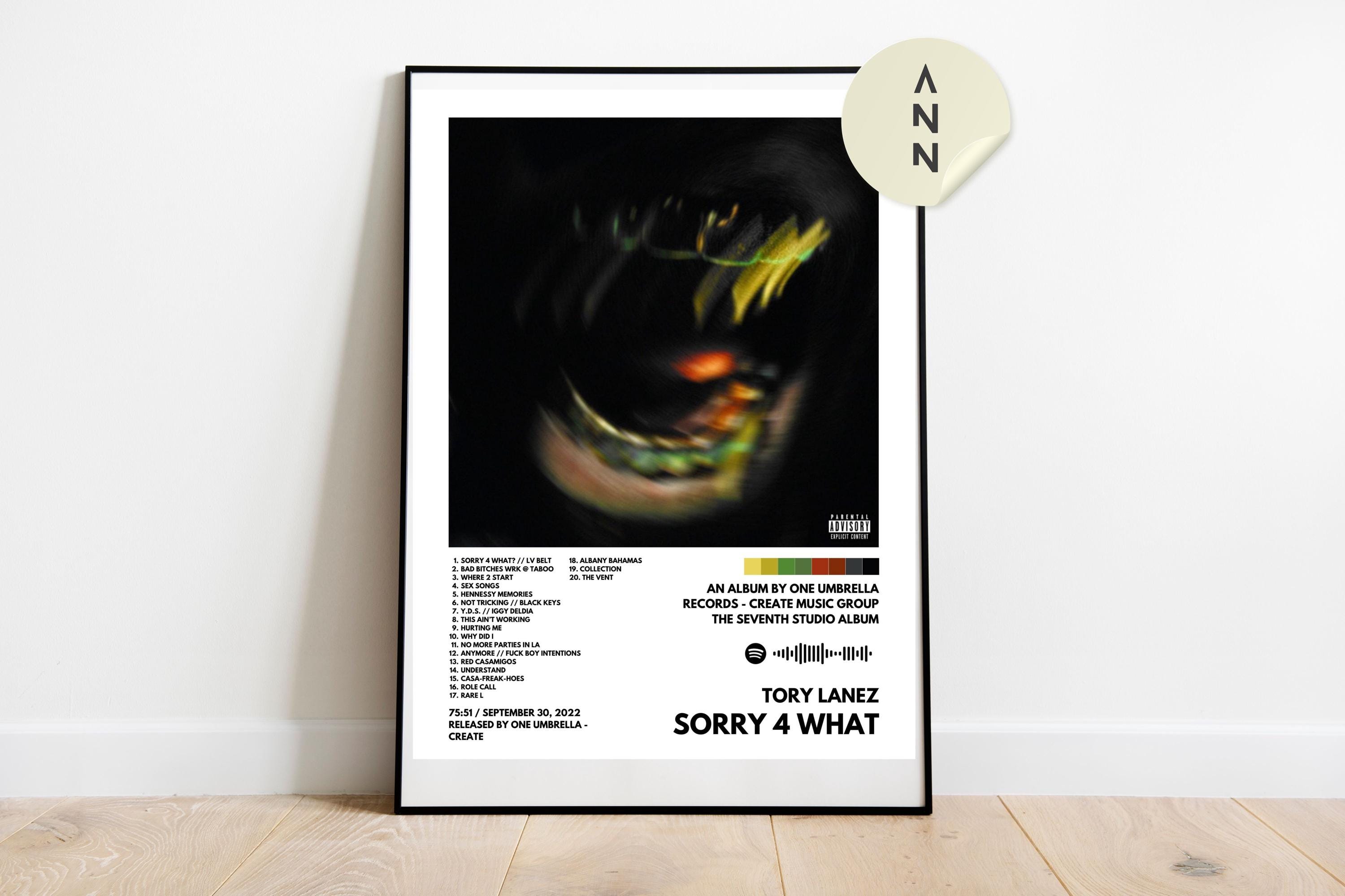 Tory Lanez - Sorry 4 What Album Poster / Album Cover Poster / Wall ...