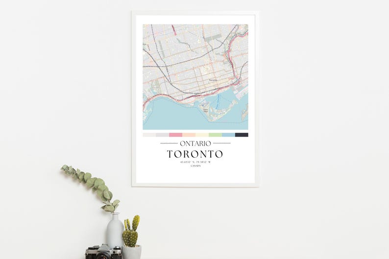 Toronto City Map Art, City Names Toronto Print, Toronto Ontario Map ...