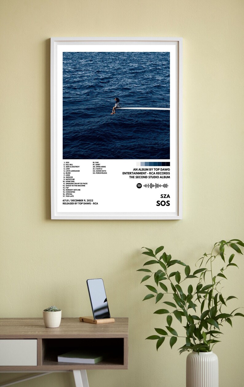SZA SOS Album Poster / Album Cover Poster / Wall Decor / Poster Design ...