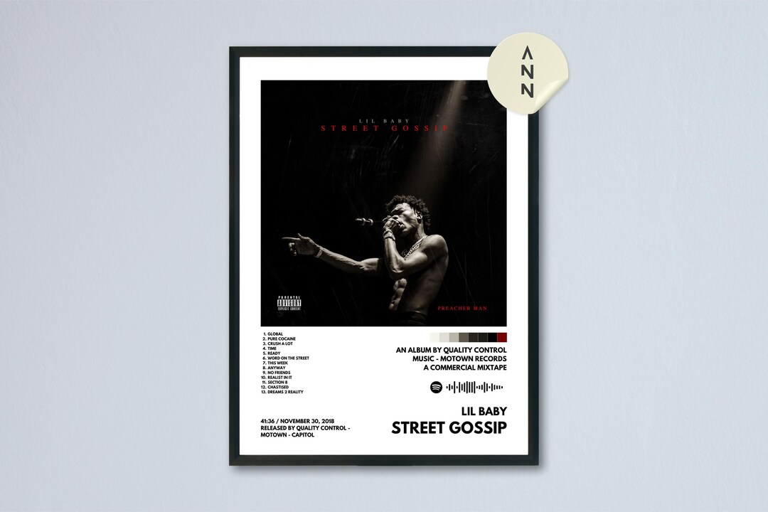 Lil Baby - Street Gossip Album Poster / Album Cover Poster / Wall Decor ...