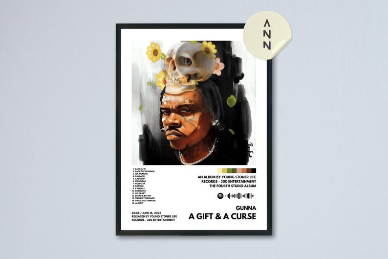Gunna - A Gift & A Curse Album Poster / Album Cover Poster / Wall Decor ...
