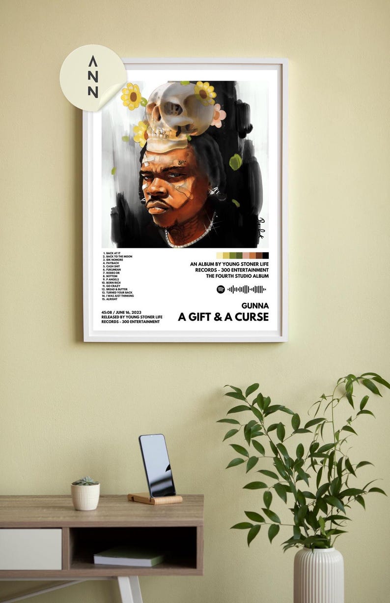 Gunna - A Gift & A Curse Album Poster / Album Cover Poster / Wall Decor ...