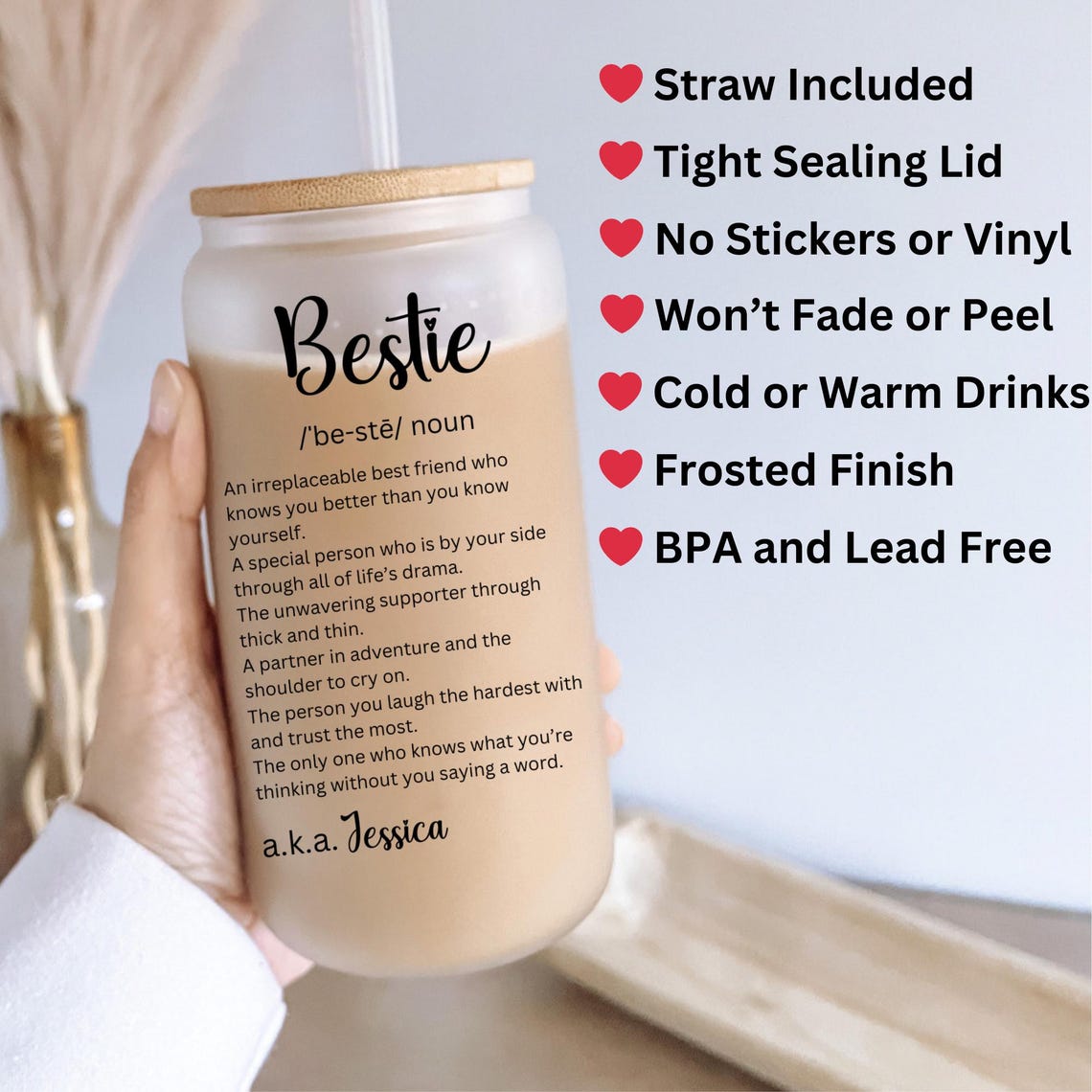 Custom Best Friend Glass Cup, Best Friend Gift, Gifts for Besties ...