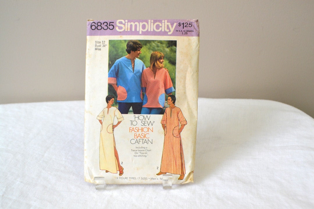 1970s Simplicity Caftan Pattern 6835 Misses' Size 12 - Etsy