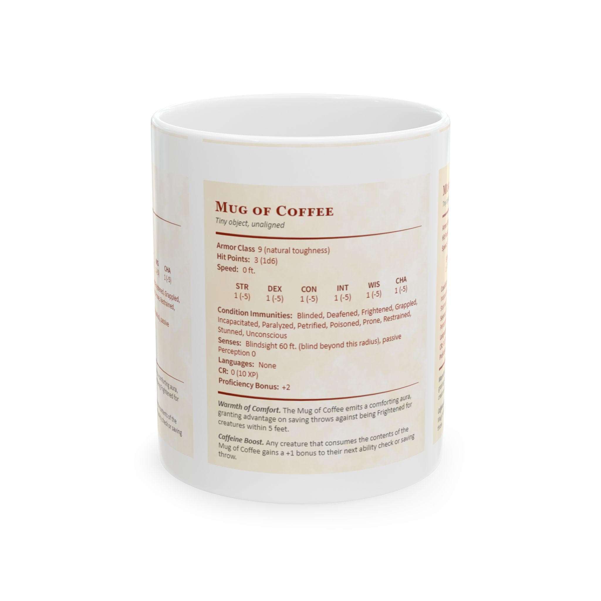 Dnd Mug of Coffee Stat Block Dungeons and Dragons RPG Gift DM Mug ...
