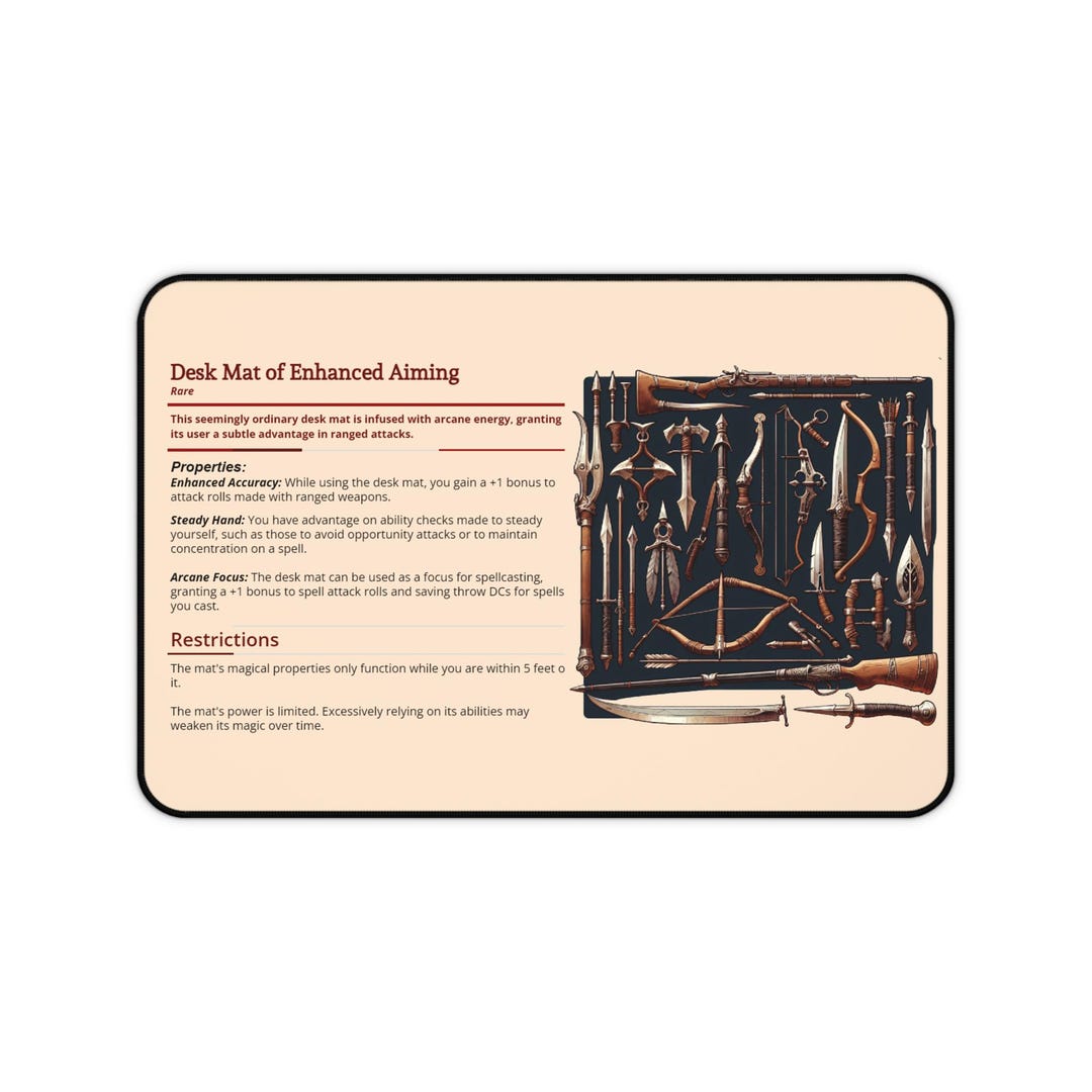 DND 5E Magical Item Desk Mat - Dungeons and Dragons Gift RPG Gamer ...