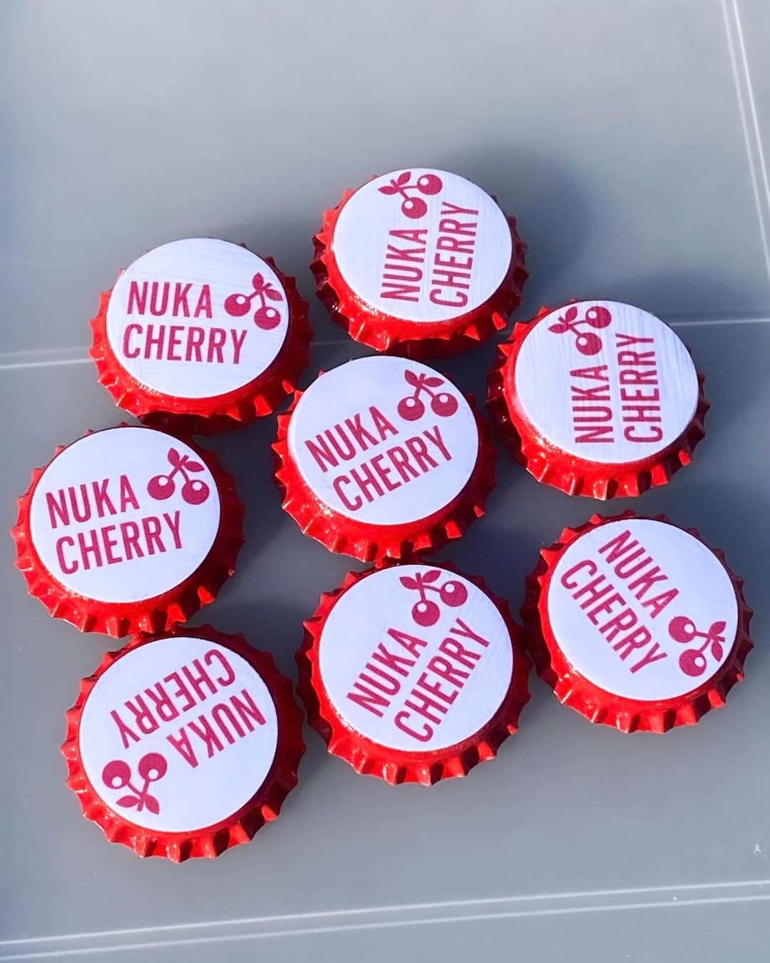 Nuka Cola Cherry Fallout Inspired Bottle Caps Handmad Unofficial Nuka ...