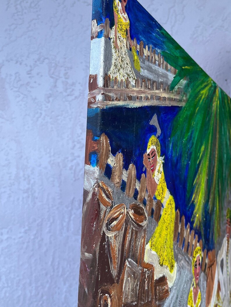 Hand-painted Original Orula Artwork, Wrapped Canvas Painting of African ...