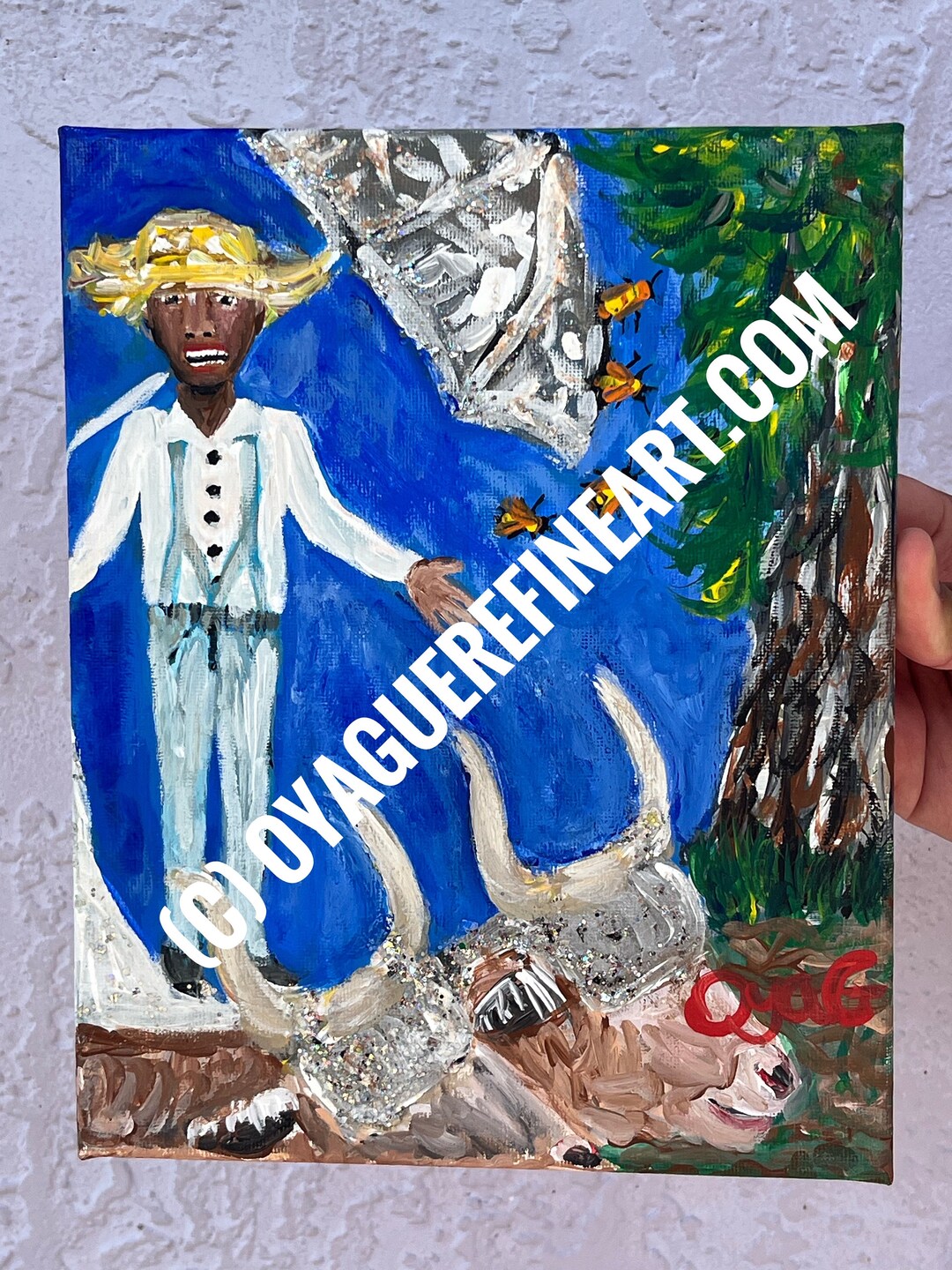 Hand-painted Original Orisha Oko Artwork, Wrapped Canvas Painting of ...