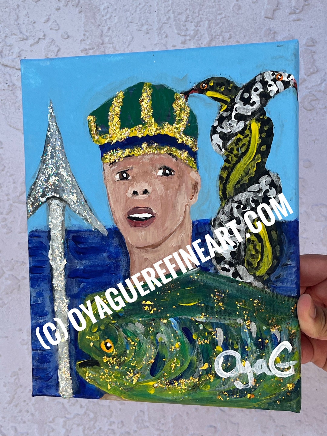 Hand-painted Inle Original Artwork, Wrapped Canvas Painting, African ...