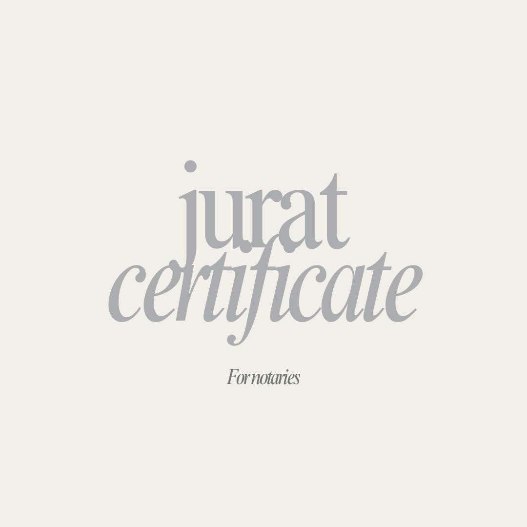 Jurat Certificate - Etsy