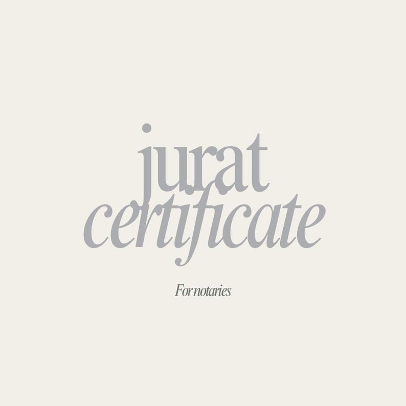 Jurat Certificate - Etsy
