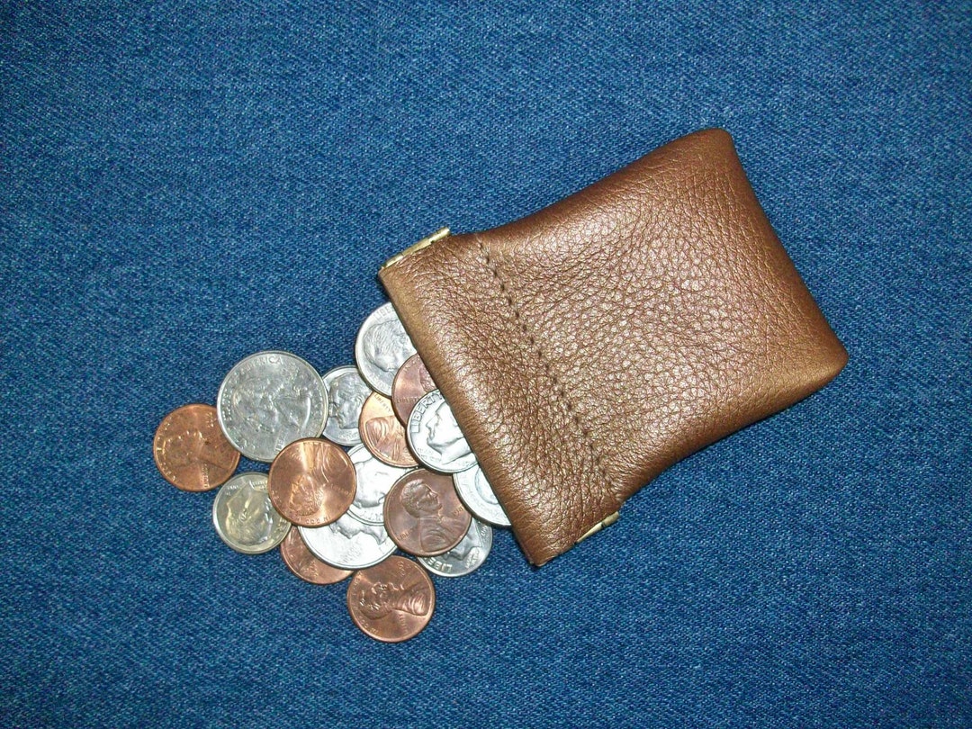 Squeeze Coin Purse - Bronze Pearl Leather - 2 Sizes - Etsy