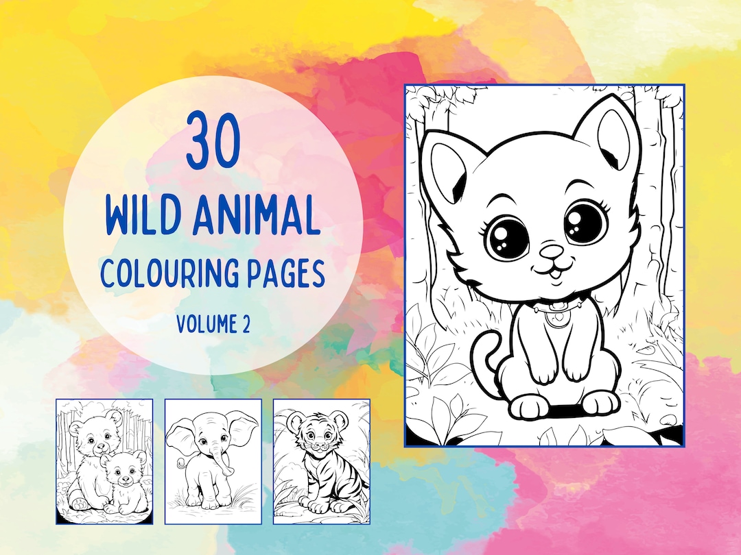 30 Wild Animal Colouring Pages, Printable Colouring Pages for Kids ...