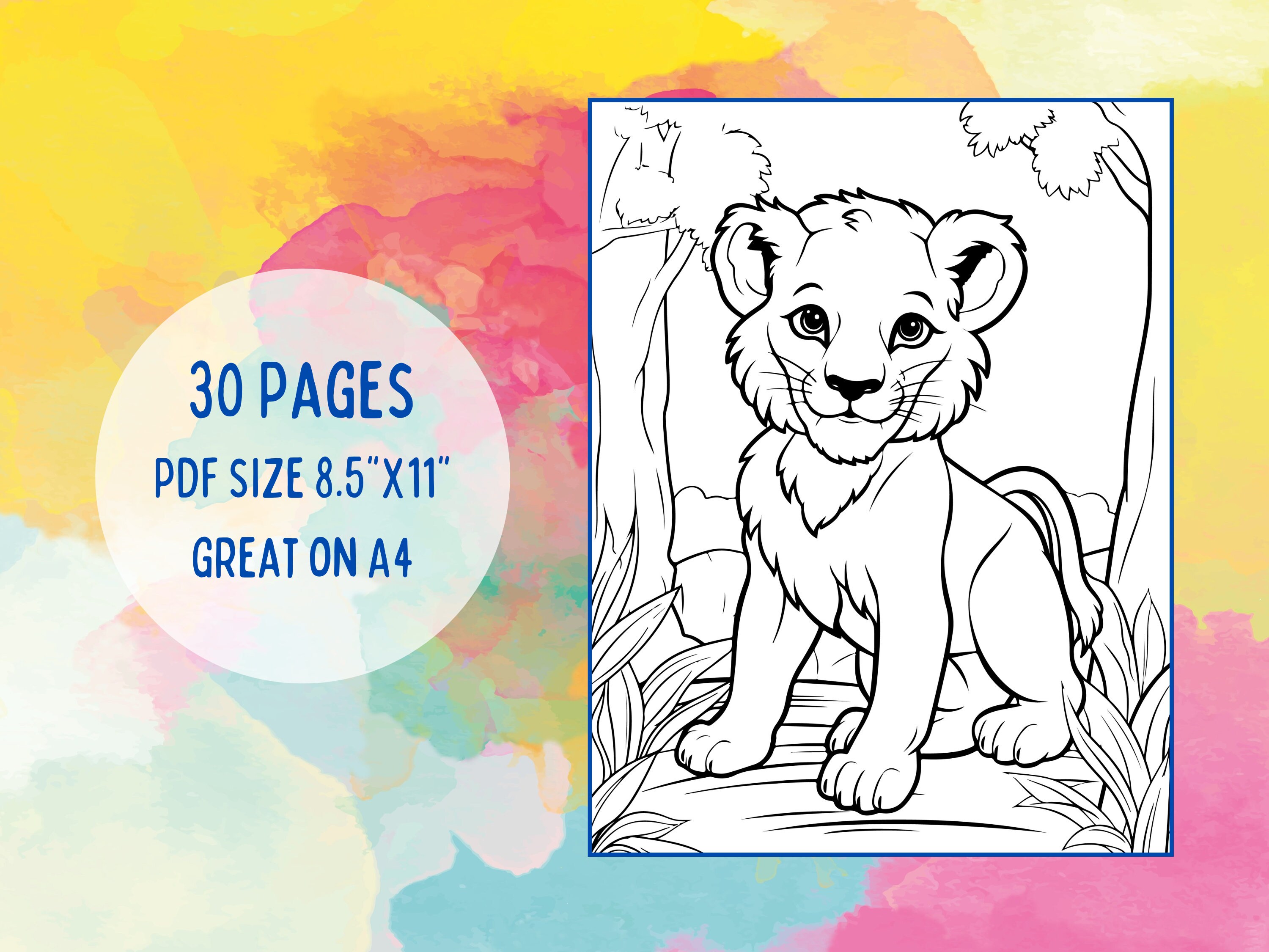 30 Wild Animal Colouring Pages, Printable Colouring Pages for Kids ...