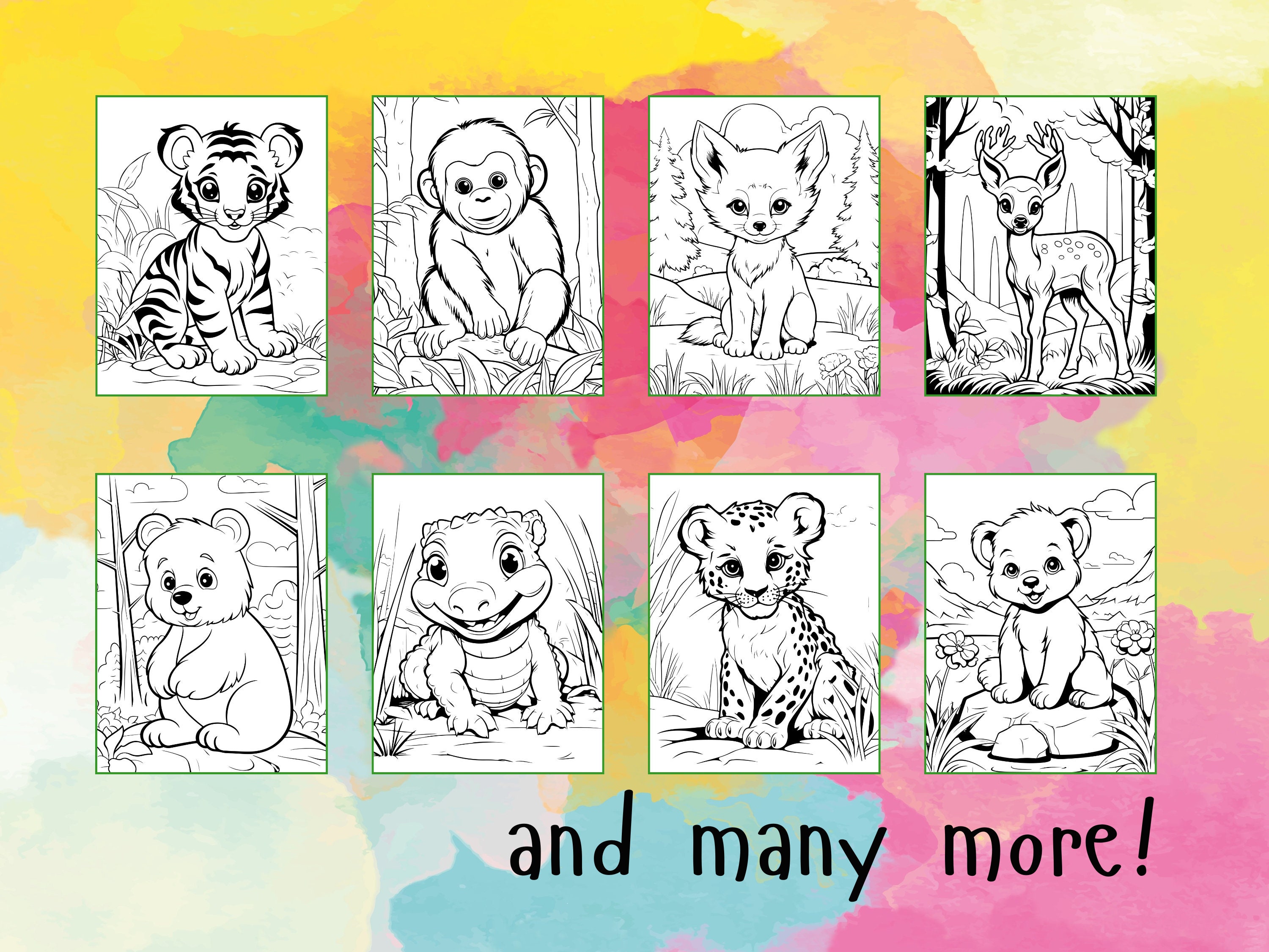 30 Wild Animal Colouring Pages, Printable Colouring Pages for Kids ...