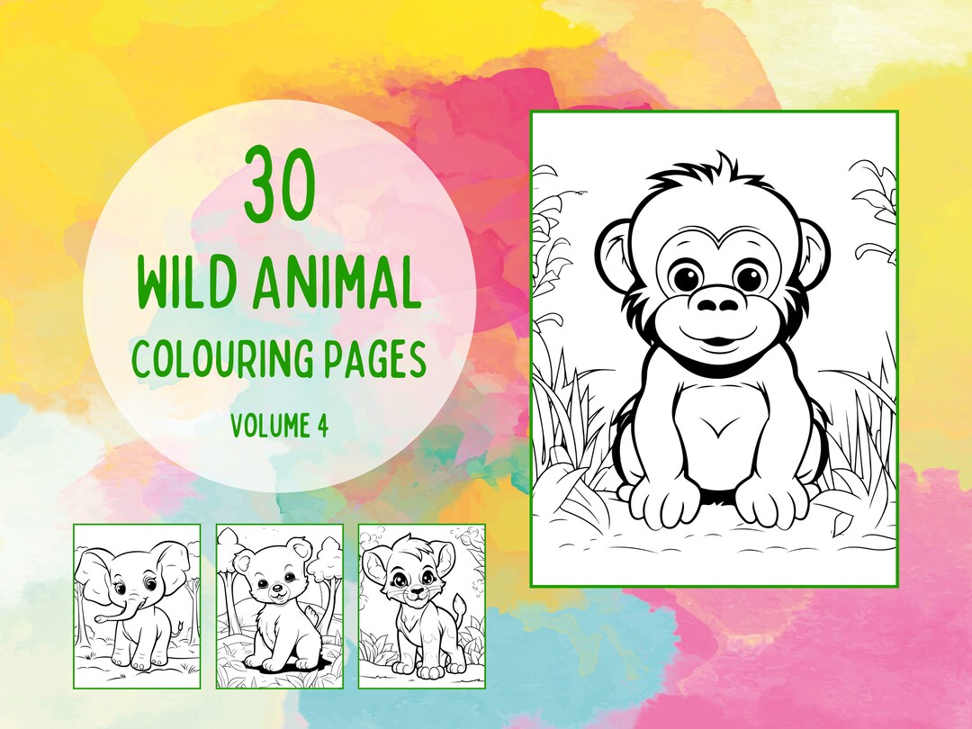 30 Wild Animal Colouring Pages, Printable Colouring Pages for Kids ...