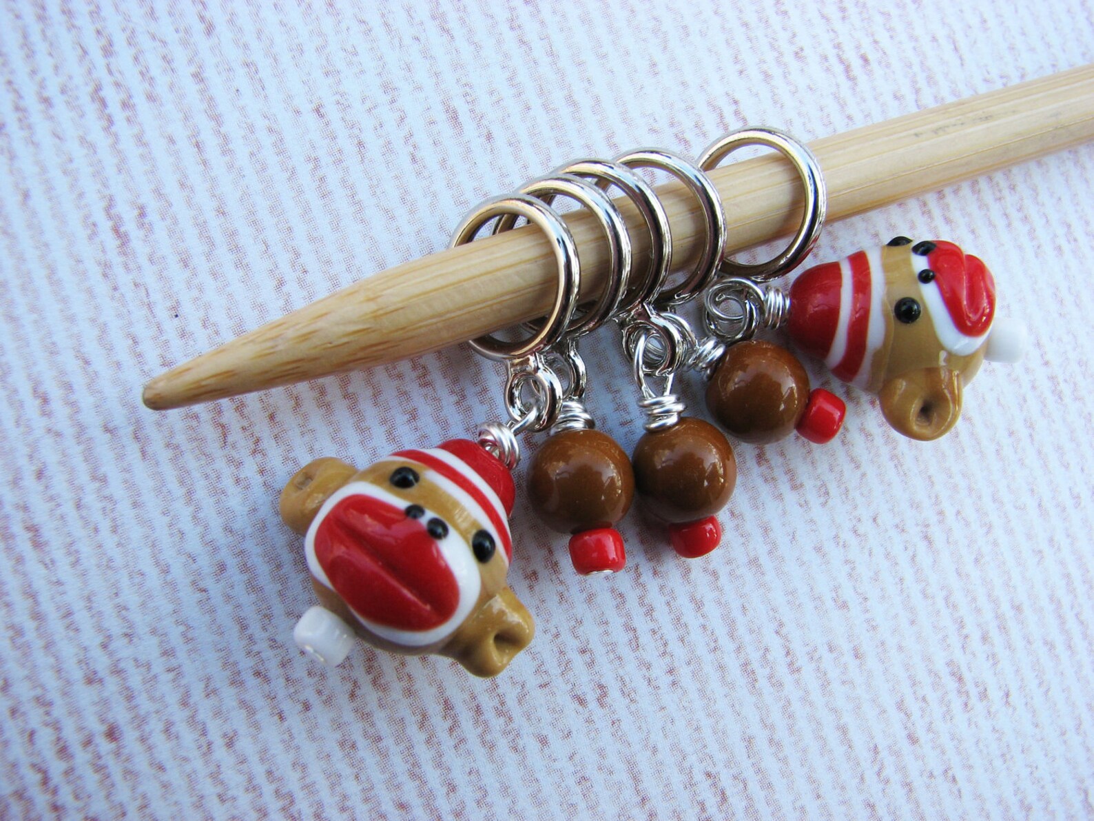 Sock Monkey Non-snag Stitch Markers - Etsy