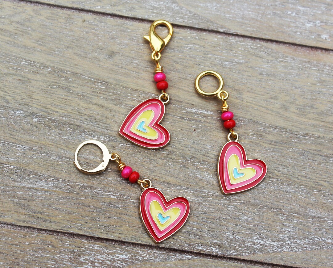 Colorful Heart Progress Keeper or Stitch Marker - Etsy