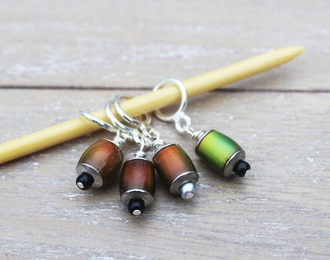 Mood Bead Non-snag Stitch Markers With Large 8 X 12 Mm Mirage Beads - Etsy