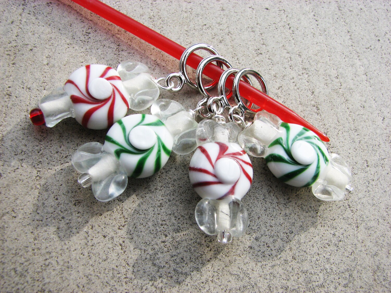 Peppermint Candy Stitch Markers - Etsy