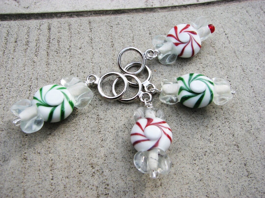 Peppermint Candy Stitch Markers - Etsy