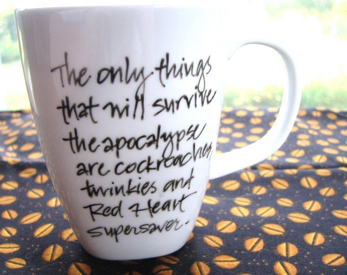 Ceramic Mug With Calligraphy for Knitters - Etsy