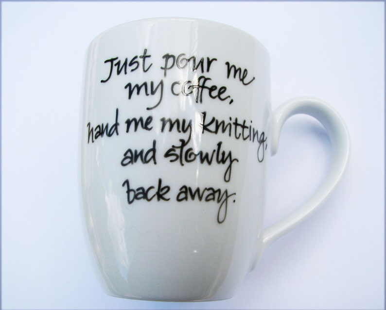 Mug for Knitters & Knitting: Coffee or Tea Warning | Etsy