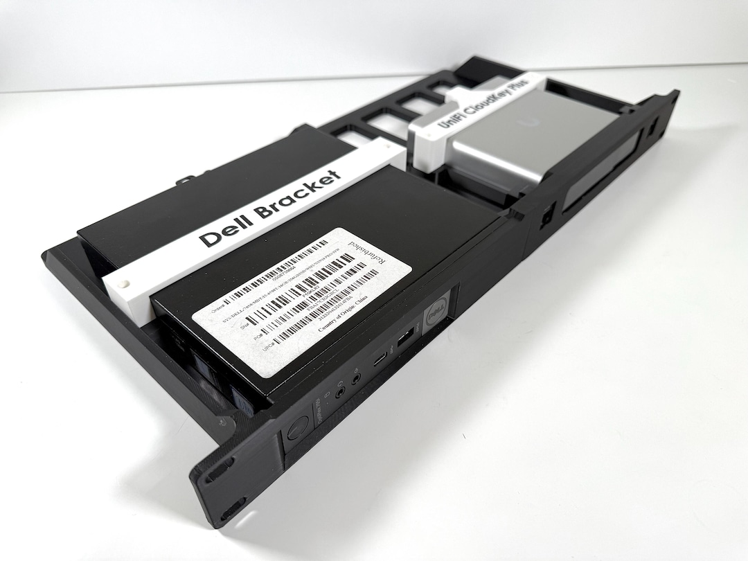3D Printed Server Rack Mount for Unifi Cloud Key Plus and Lenovo M70q ...