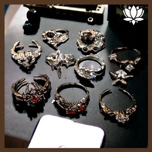 Goth Rings Thorny Rose Ring for Women Men Charm Jewelry Spiritual ...