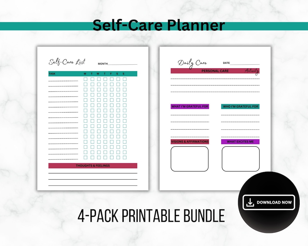 Self-care Checklist, Printable Self-love, Spiritual, Professional ...