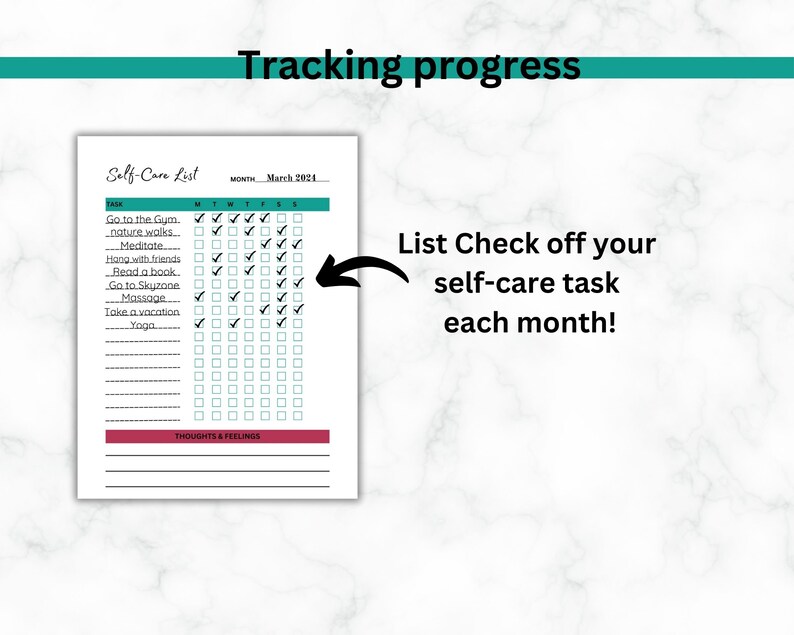 Self-care Checklist, Printable Self-love, Spiritual, Professional ...
