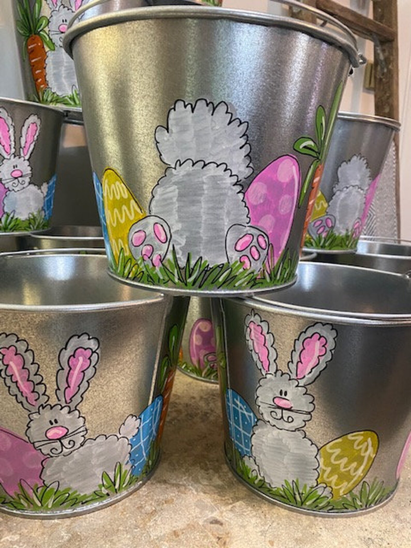 Hand Painted Personalized Easter Bucket for Boy or Girl | Etsy