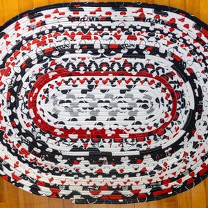 Small Oval Handmade Playing Card Theme Jelly Roll Rug: A Royal Flush of ...