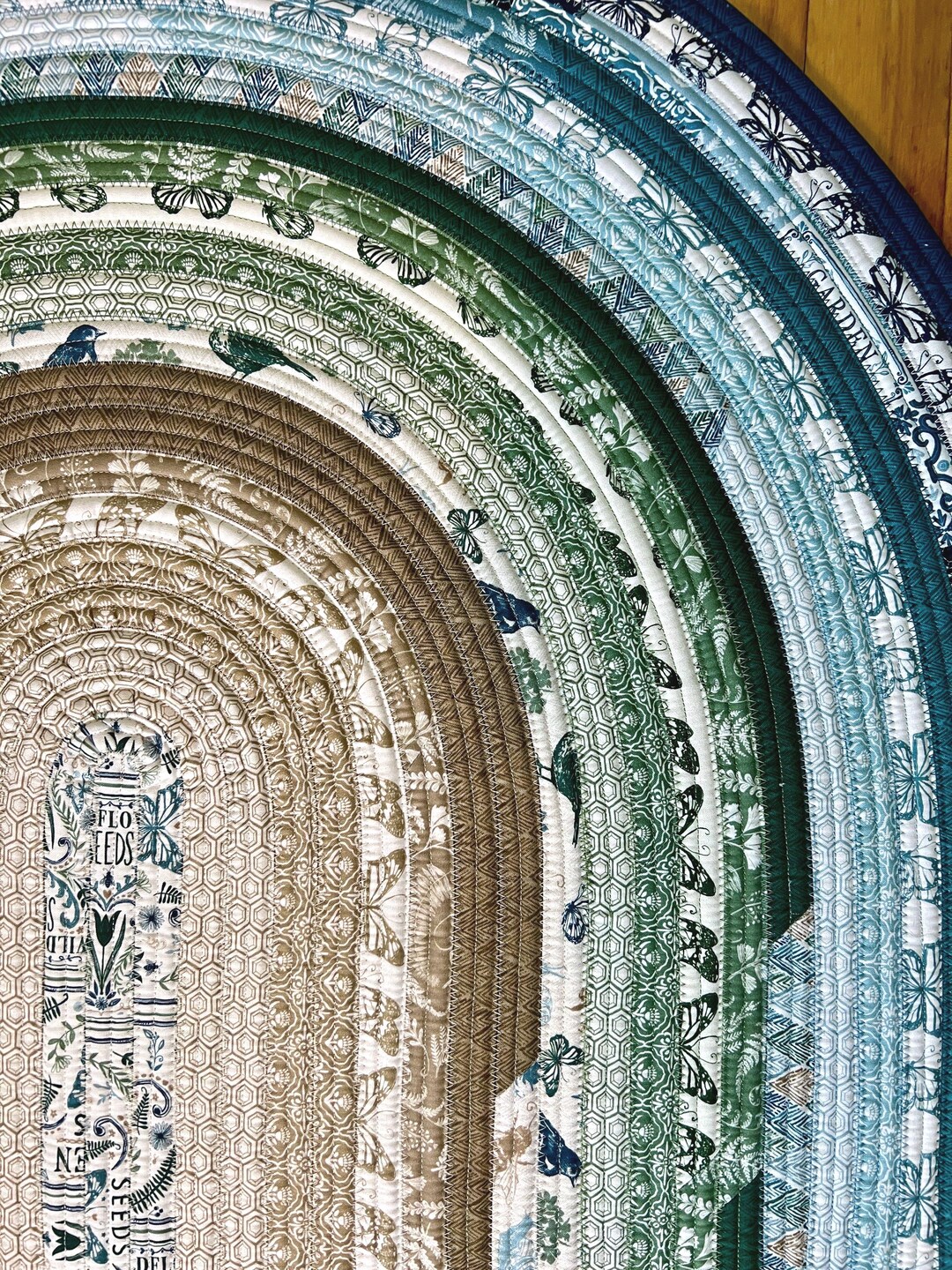 Small Oval Handmade Jelly Roll Rug: Enchanting Garden Harmony ...