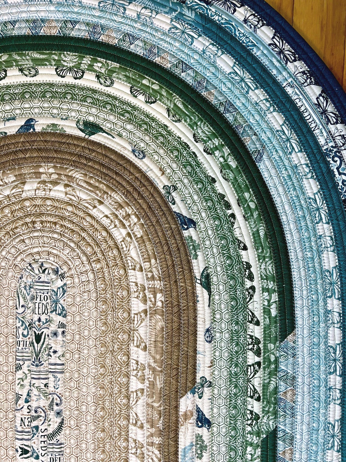 Small Oval Handmade Jelly Roll Rug: Enchanting Garden Harmony ...
