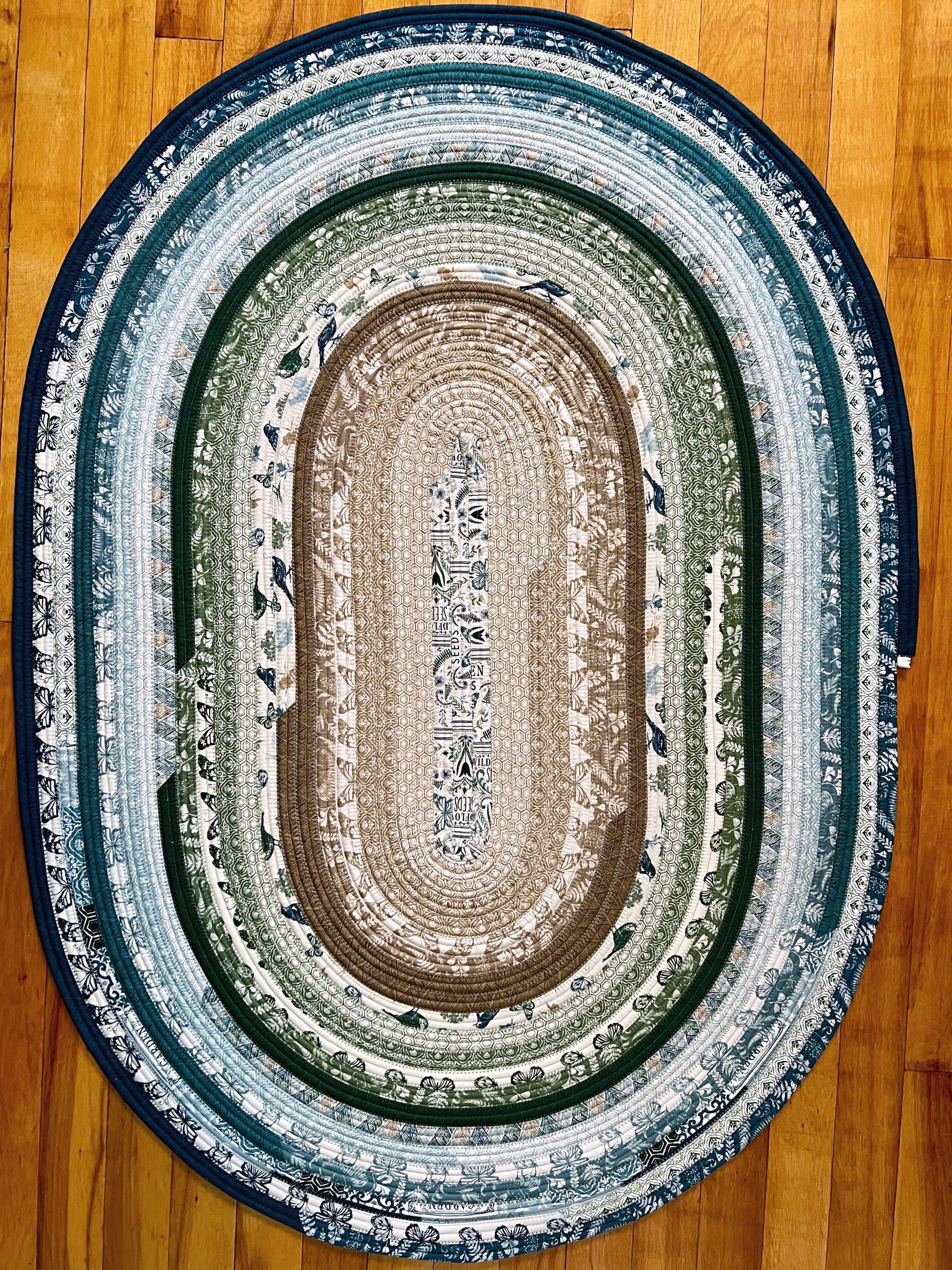 Small Oval Handmade Jelly Roll Rug: Enchanting Garden Harmony ...
