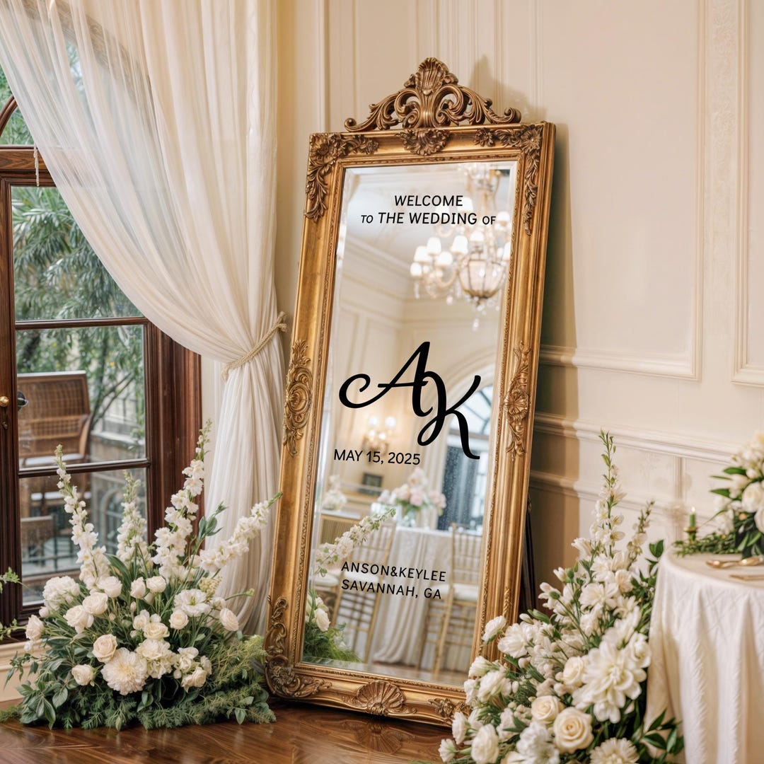 Personalised Wedding Mirror Decals | Custom Text Stickers | Forever in ...