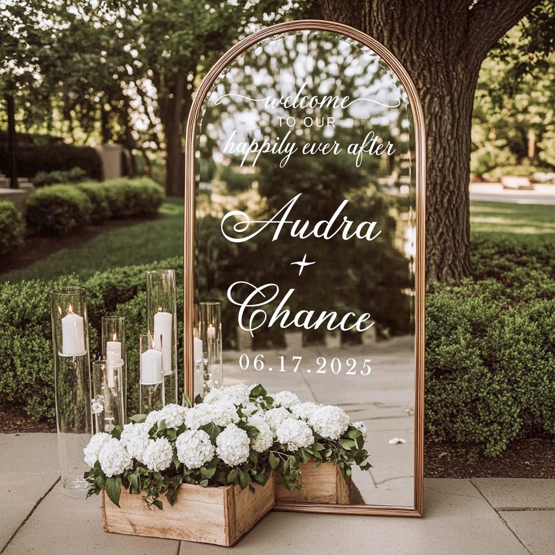Welcome Wedding Sign Decal, Wedding Welcome Sign Mirror Decal, Vinyl ...