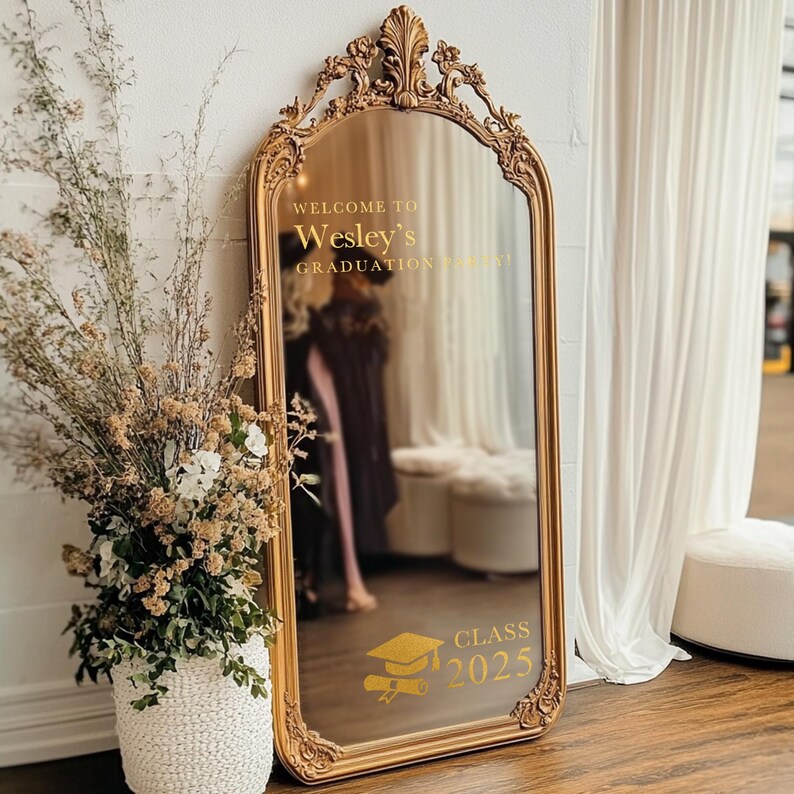Congratulations Graduation Mirror Decal, Class of 2025 Decal, Vinyl ...